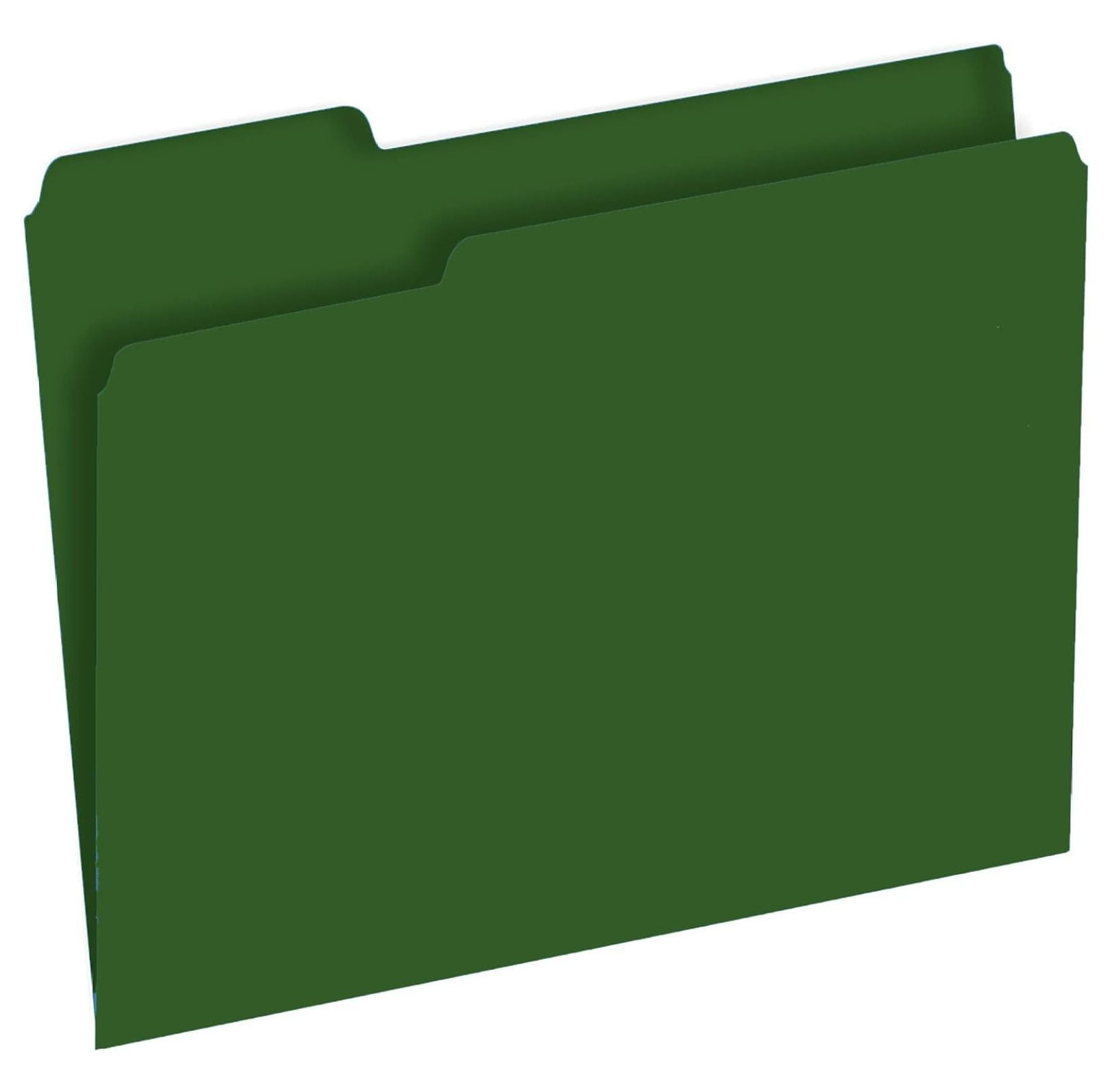 1/3 Cut Dark Green File Folders Letter Size - 100 Pack | Colored Manilla Folders 8.5 x 11 | USA ...