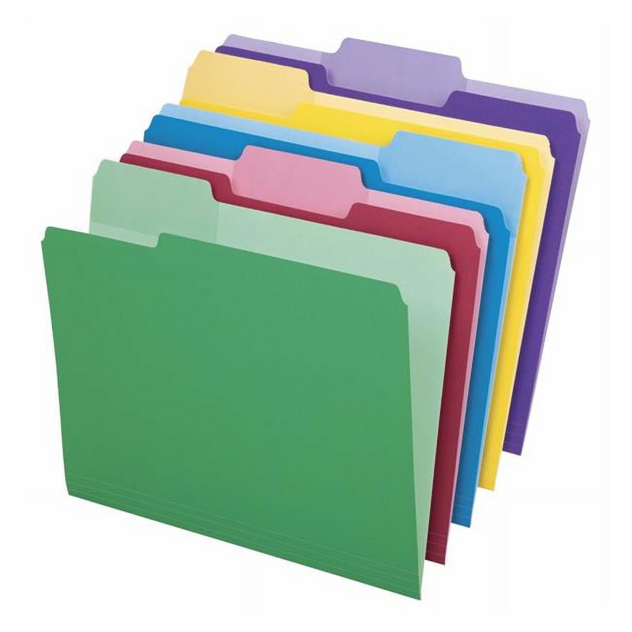 1-3 Cut File Folder With Erasable Tabs, Letter, 3-Ply, Assorted Colors ...