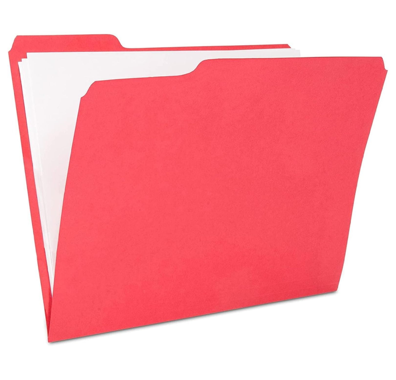 1/3 Cut Red File Folders Letter Size - 100 Pack | Colored Manilla ...