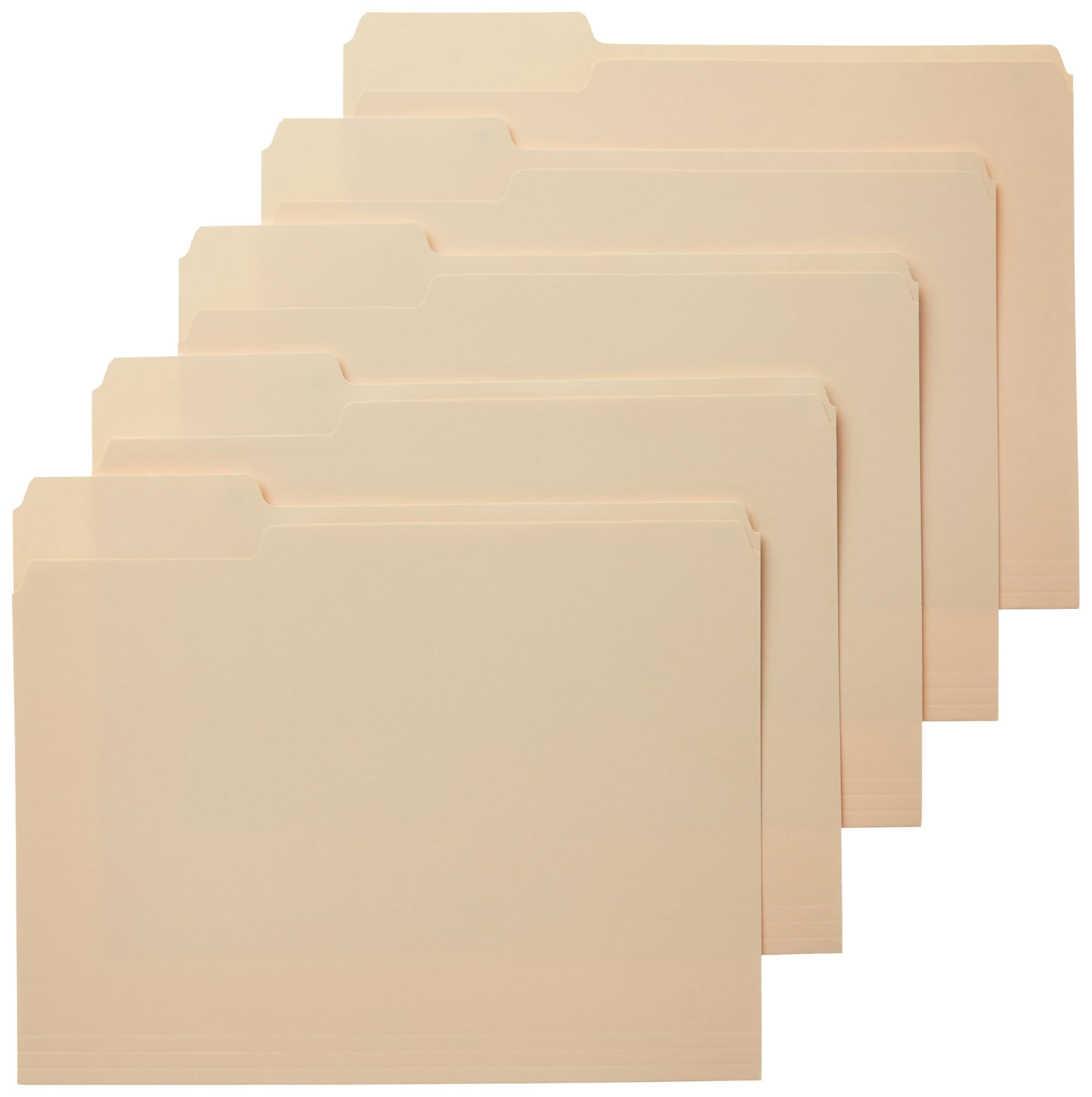 1/3-Cut Tab, Assorted Positions File Folders, Letter Size, Manila ...