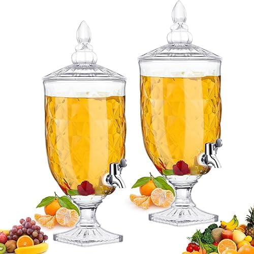 1.3 Gallon Drink Dispensers for Parties Crystal Iced Beverage Dispenser ...