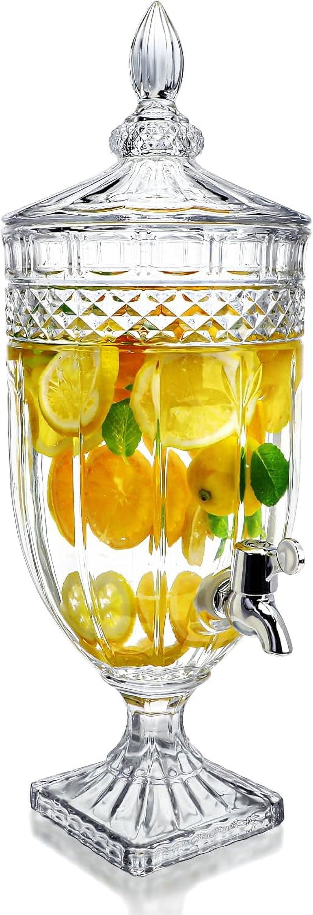 Glass Beverage Dispenser with Spigot Glass Drink Dispenser for Parties ...