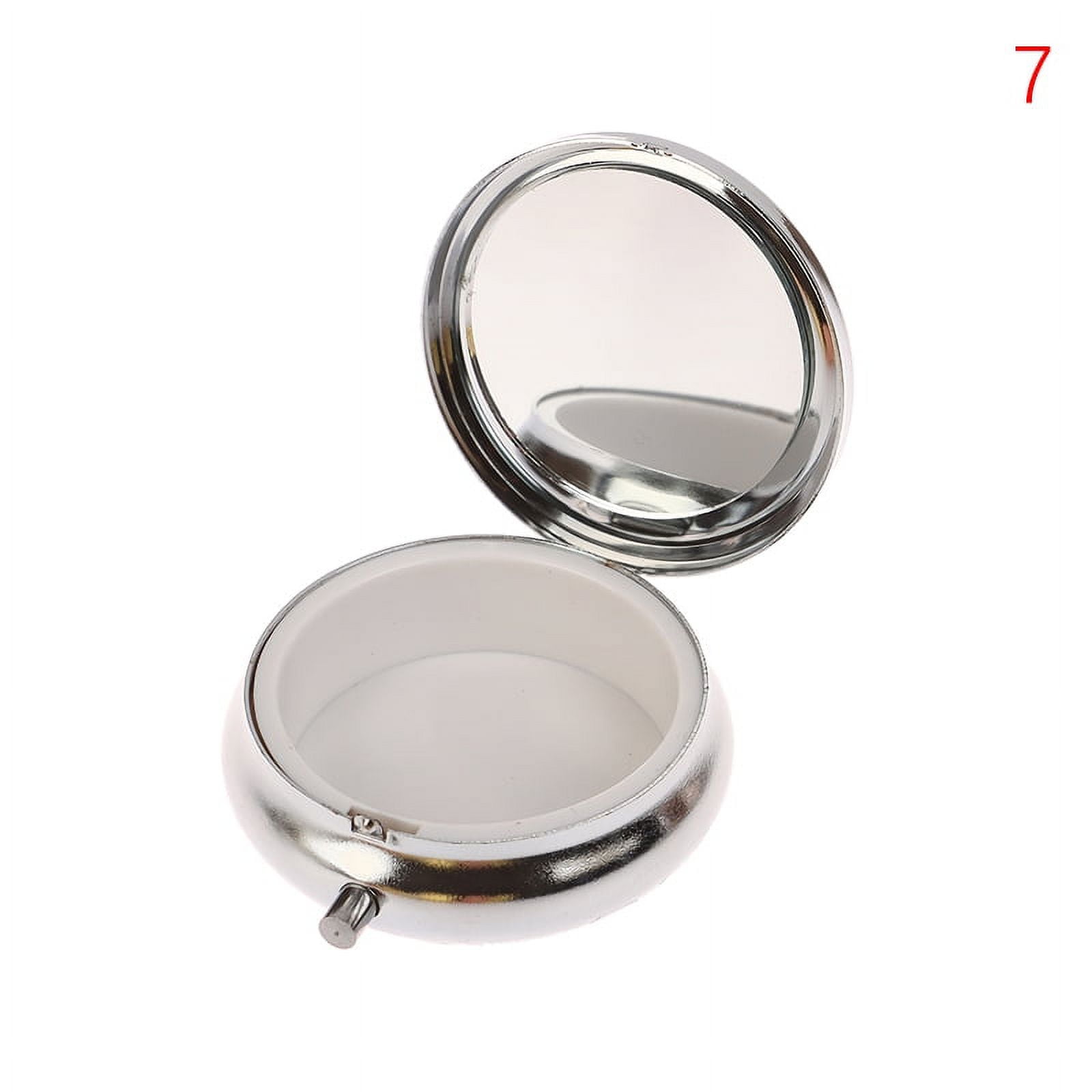 1/3 Grid Circular Metal Medicine Box Travel Pill Capsule Box Drug ...