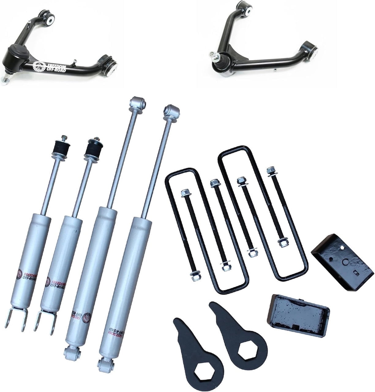 1-3 Inch Leveling Lift Kit w/ Shocks and Control Arms Freedom Off-Road ...