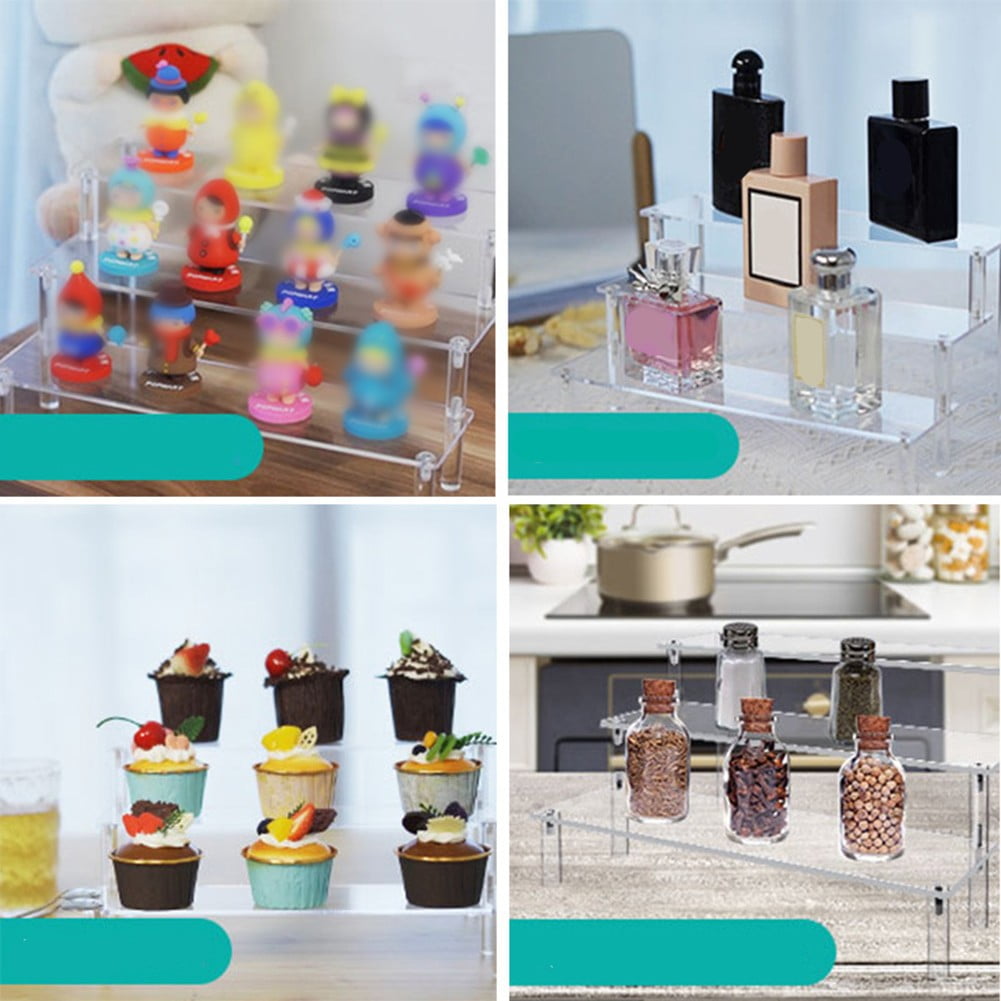 1-3 Layers Acrylic Display Stand Perfume Figurine Transparent Storage ...