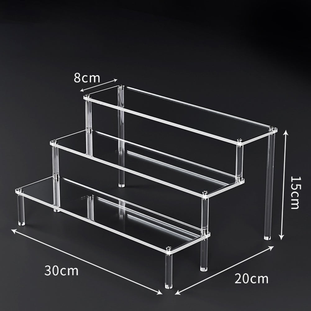 1-3 Layers Acrylic Display Stand Perfume Figurine Transparent Storage ...