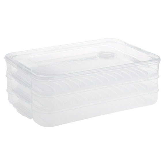 1/3 Layers Dumplings Box Stackable Plastic Storage Tray with Lid Sealed ...