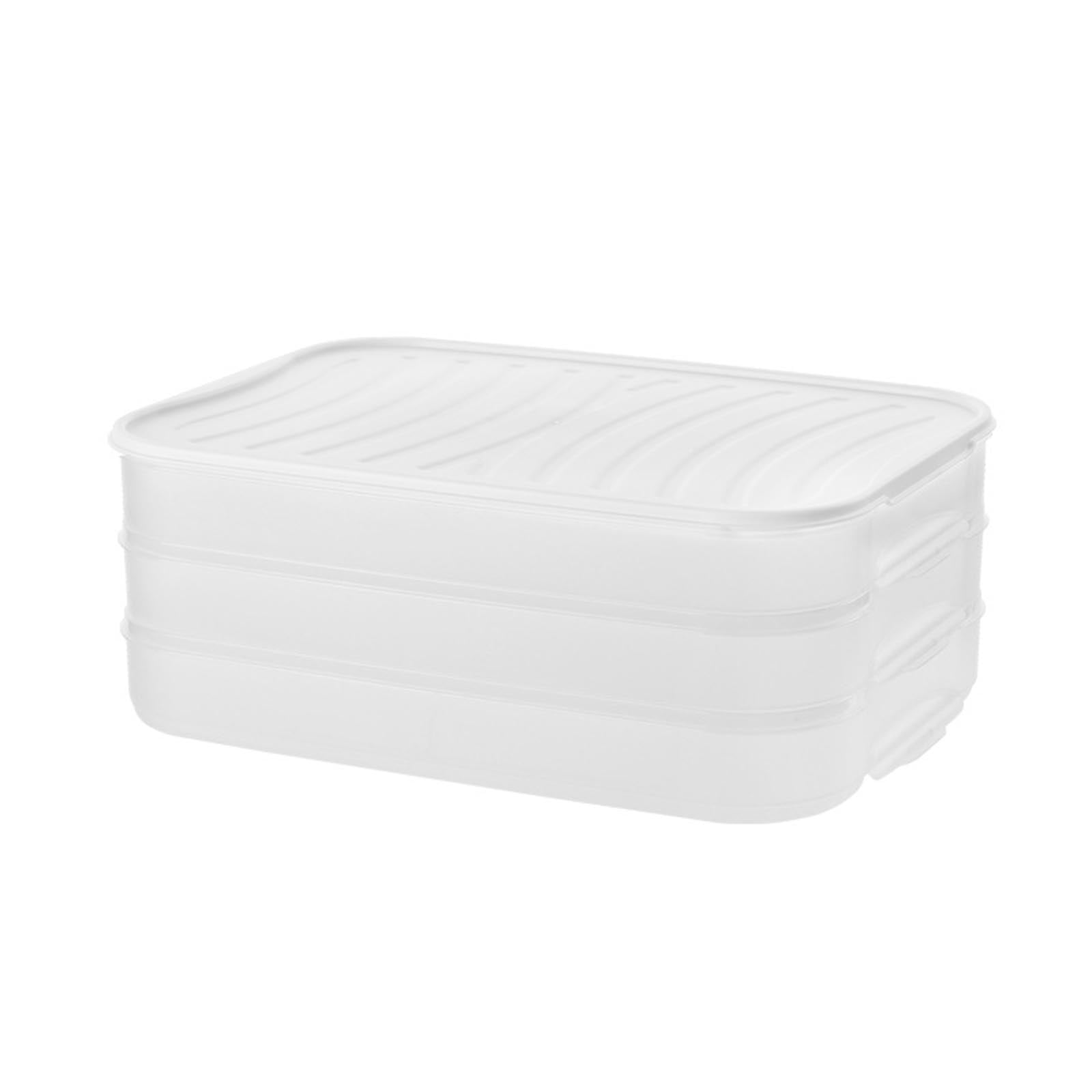 1/3 Layers Dumplings Box Stackable Plastic Storage Tray with Lid Sealed ...
