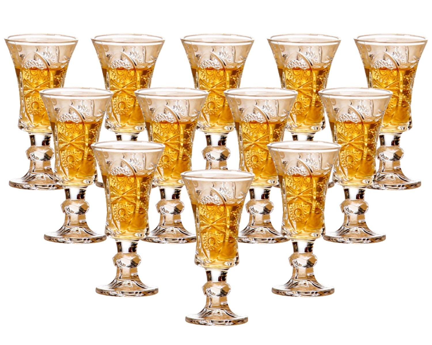 1.3-Oz Small Shot Glasses, Lead-Free Glass, Clear Heavy Base, Set of 12 ...