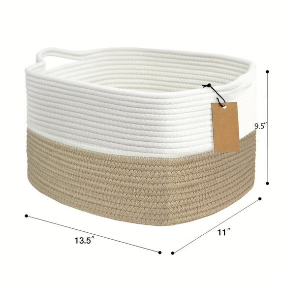 1/3-Pack Cotton Rope Storage Baskets Set, 13.5X11X9.5 Inch Closet ...