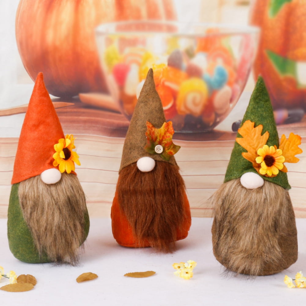 1/3 Pack Fall Gnomes Thanksgiving Gnome Decorations, Handmade Gnomes ...