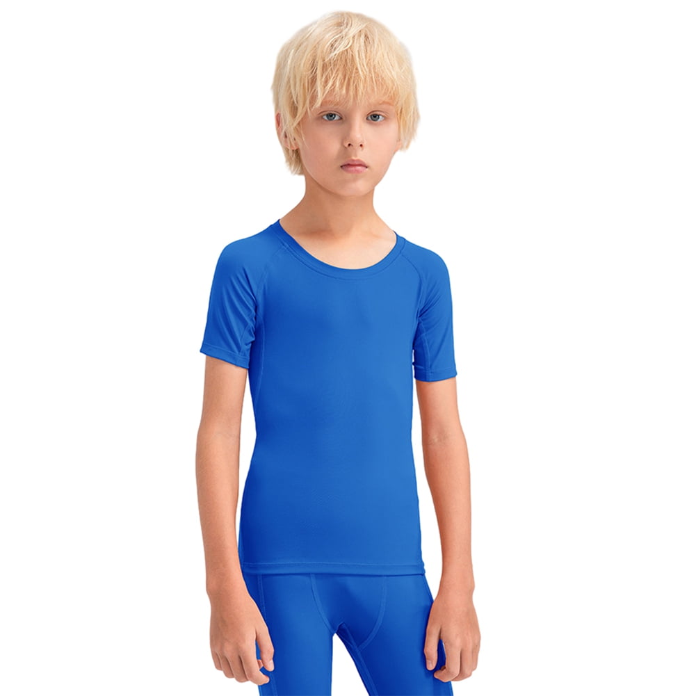 1/3-Pack Youth Boys Compression Shirt Football Undershirt Short Sleeve ...