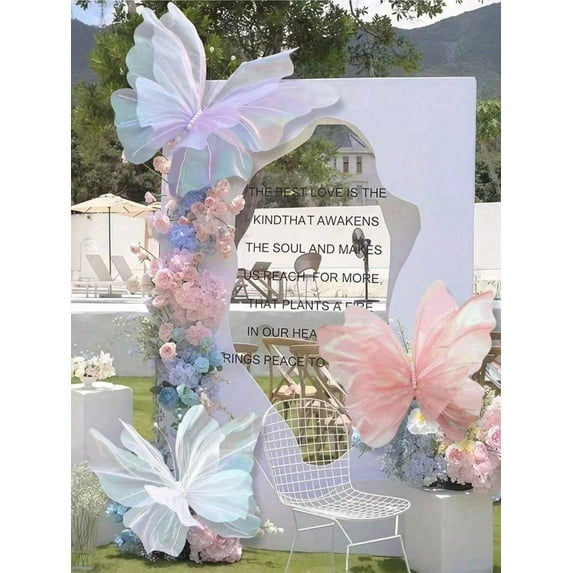 【1/3 Packs】Giant Silk Thread Artificial Butterflies - Multi-Scene Decor ...