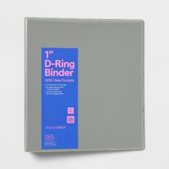 1" 3 Ring Binder Clear View - Lay-Flat Design with See-Through Cover ...