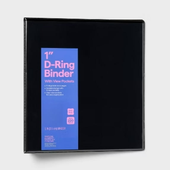 1" 3 Ring Binder Clear View - Lay-Flat Design with See-Through Cover ...