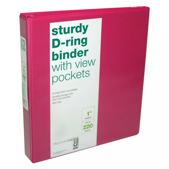 1" 3 Ring Binder Clear View - ub&ub - Walmart.com
