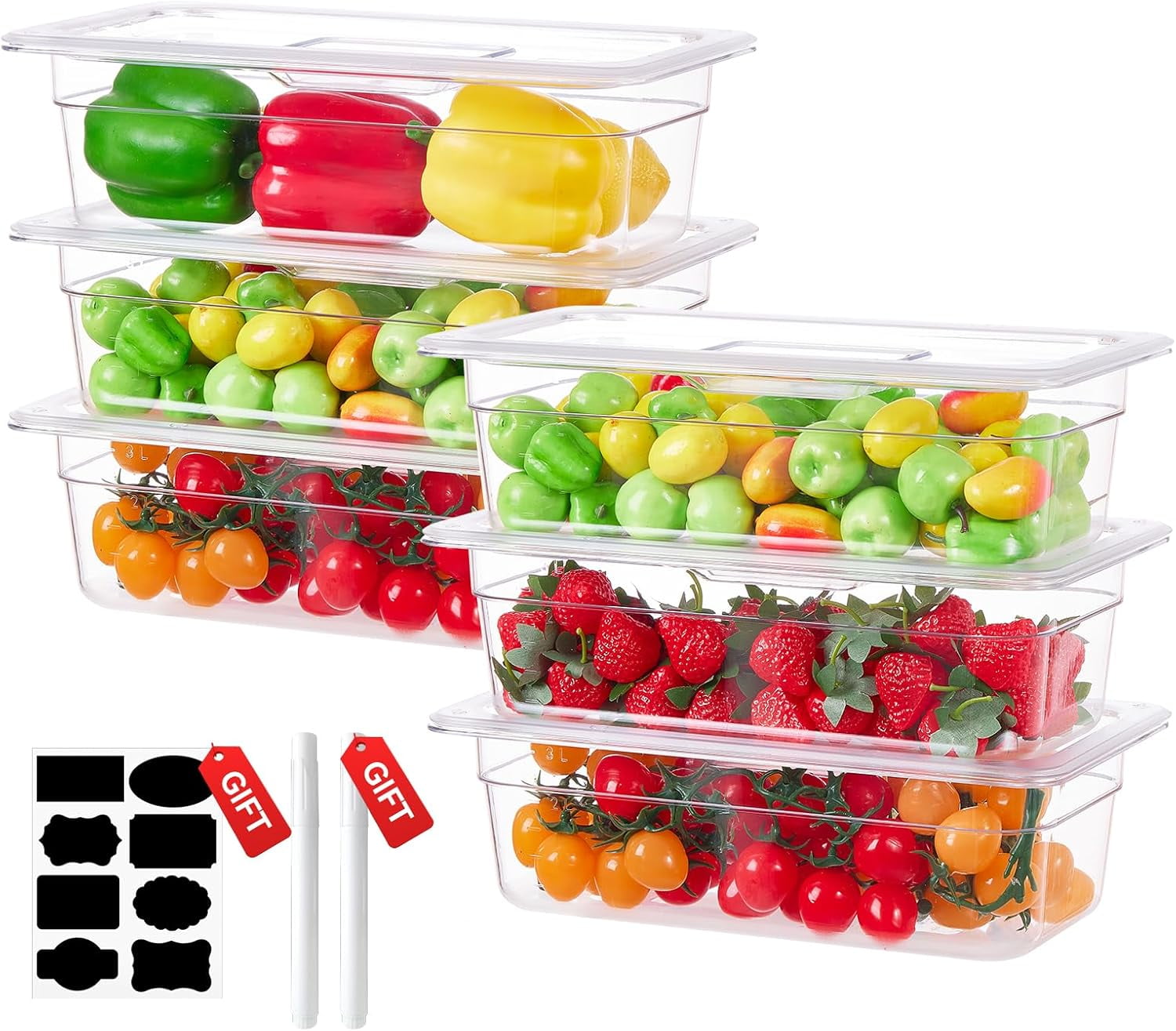 1/3 Size 6 Inch Clear NSF Polycarbonate Food Pan-9 PCS[Food Grade][Hot ...