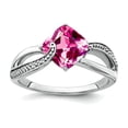1.3 To 5.9mm 925 Sterling Silver Rhodium Plated Created Pink Sapphire ...