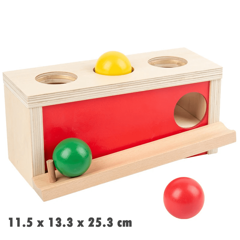 1-3 Years Wooden Montessori Baby Toys Object Permanence Coin Box Ball ...