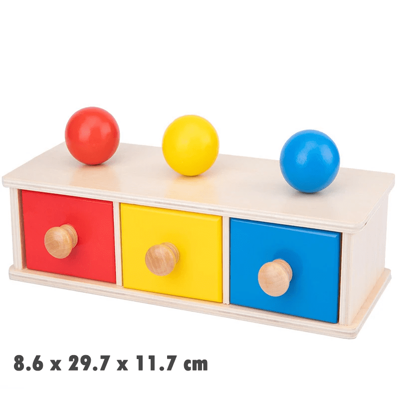 1-3 Years Wooden Montessori Baby Toys Object Permanence Coin Box Ball ...