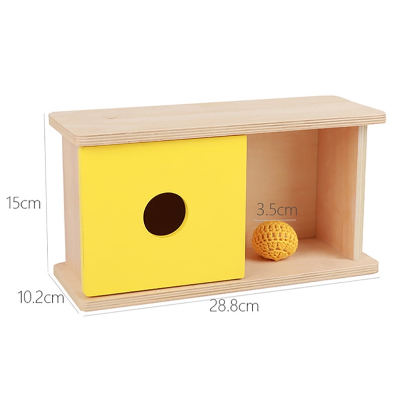 1-3 Years Wooden Montessori Baby Toys Object Permanence Coin Box Ball ...
