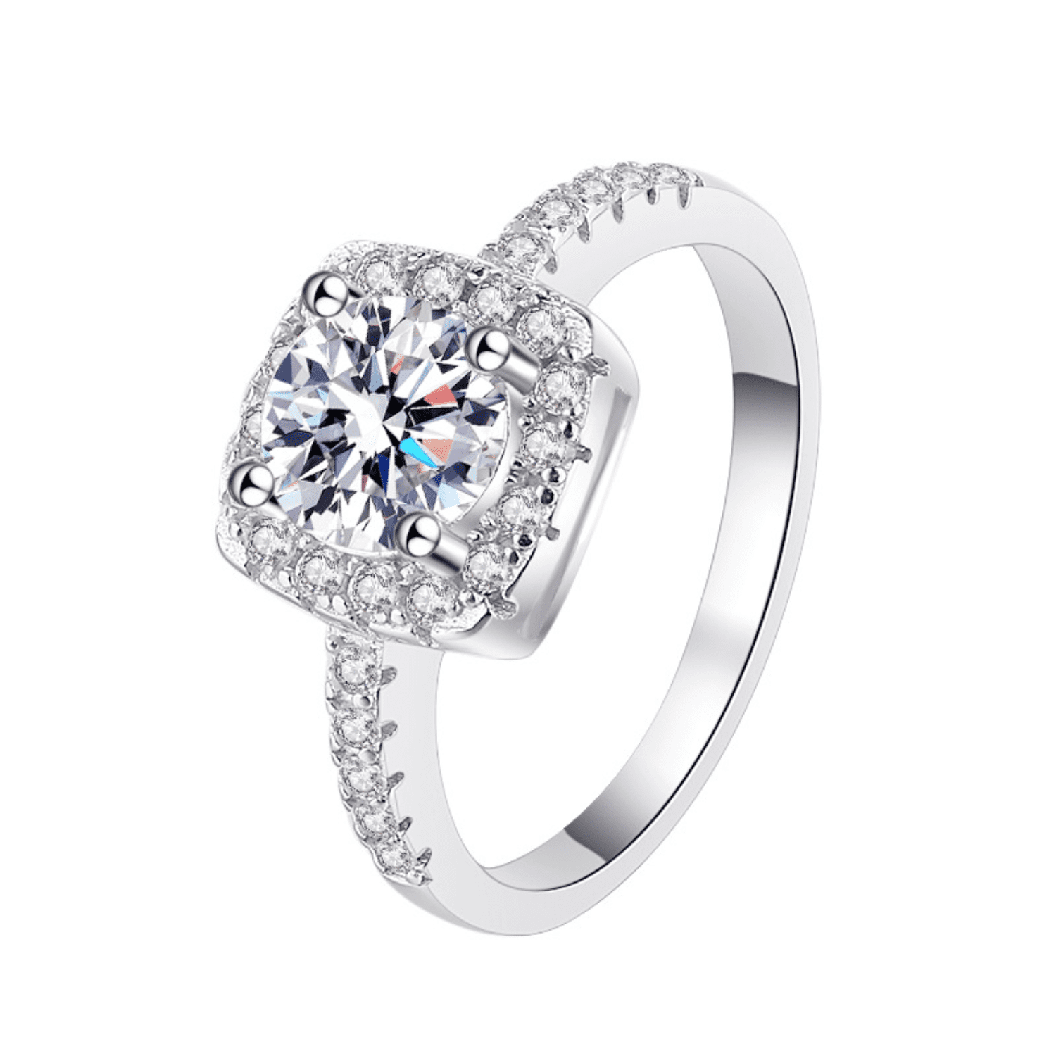 1 to 3 ct D Color VVS1 Moissanite Rings for Women S925 Sterling Silver ...