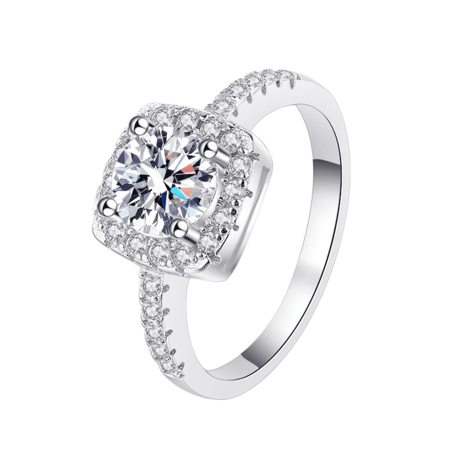 1 to 3 ct D Color VVS1 Moissanite Rings for Women S925 Sterling Silver Women Engagement Rings ...