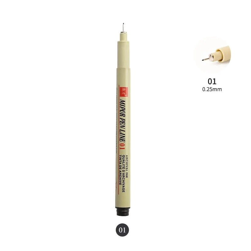 1/ 3 pcs Pigment Liner Micron Pen Neelde Drawing Manga Pen Brush Art ...