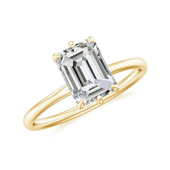 1.30 CT Emerald Cut 6-Prong Set Solitaire Diamond Engagement Ring in ...