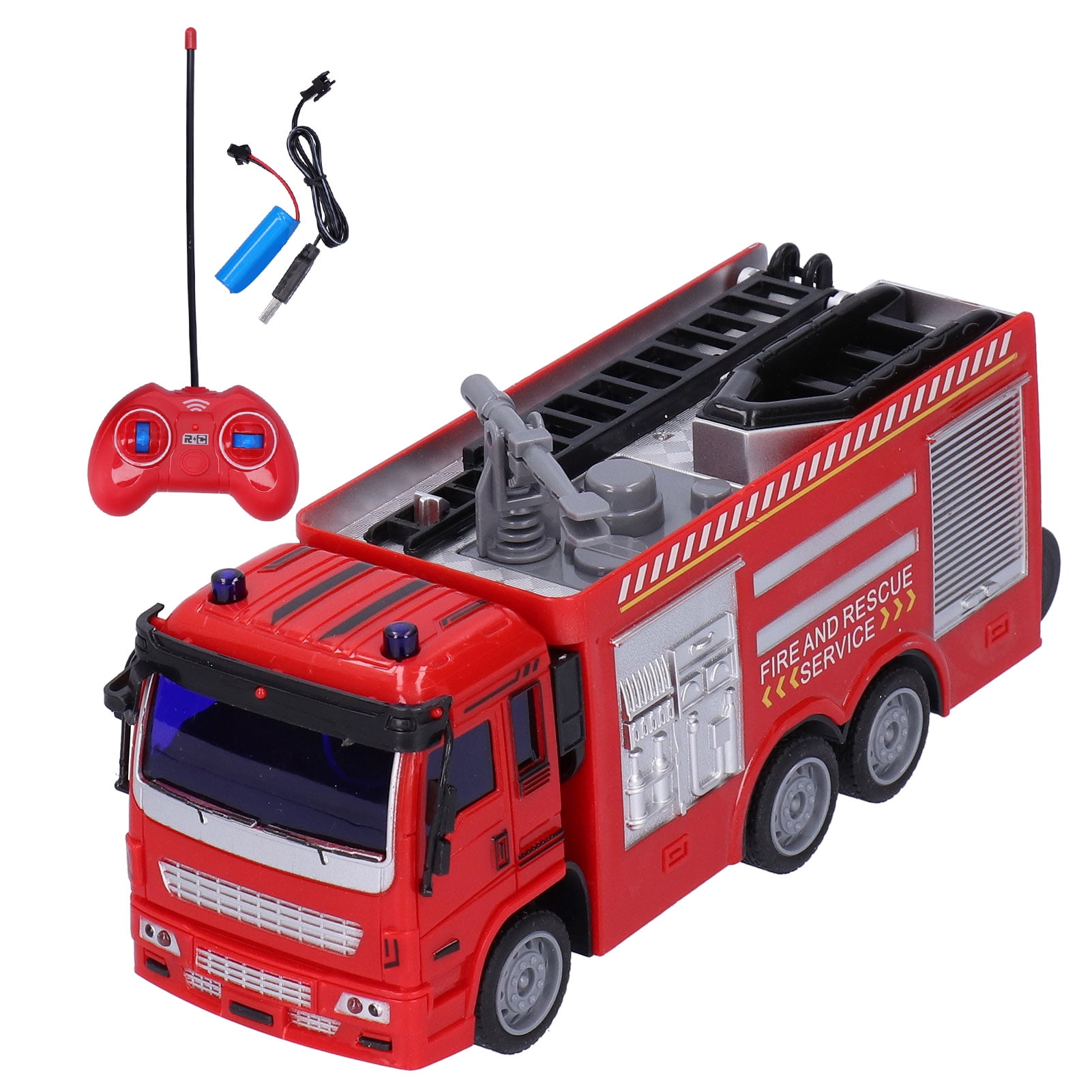 1:30 Fire Fighting Truck Model Remote Control Light Sound Water Spray ...