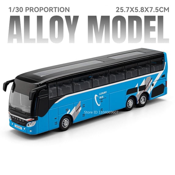1:30 Scale Diecast Bus Model, Alloy Single & Double Decker Coach with ...