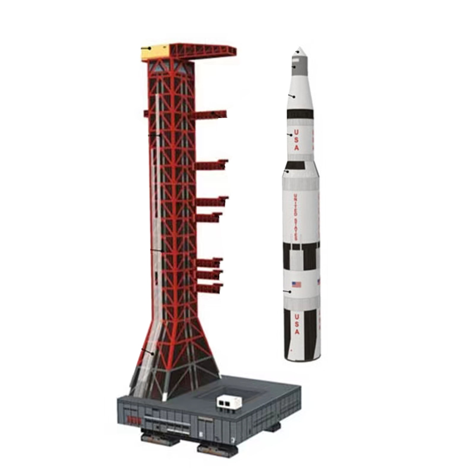 1/300 Saturn V Rocket and Launch Pad Paper Model Replica for Space ...
