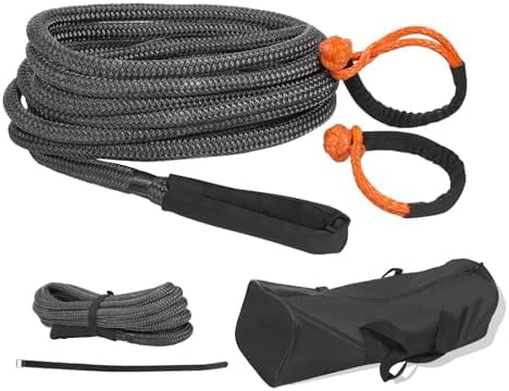 1"×30ft Kinetic Recovery Tow Rope 48000 lbs Heavy Duty Energy Rope with ...