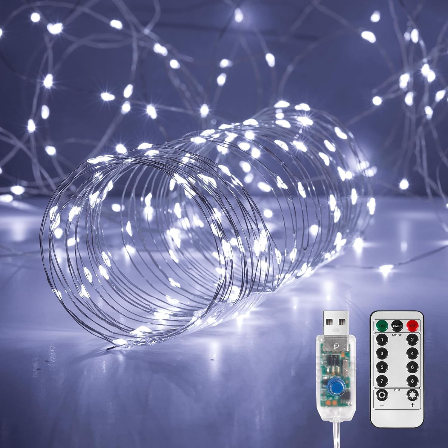 1 32. 8 ft. Fairy Lights with Remote & Timer, 100 Twinkle String Lights ...