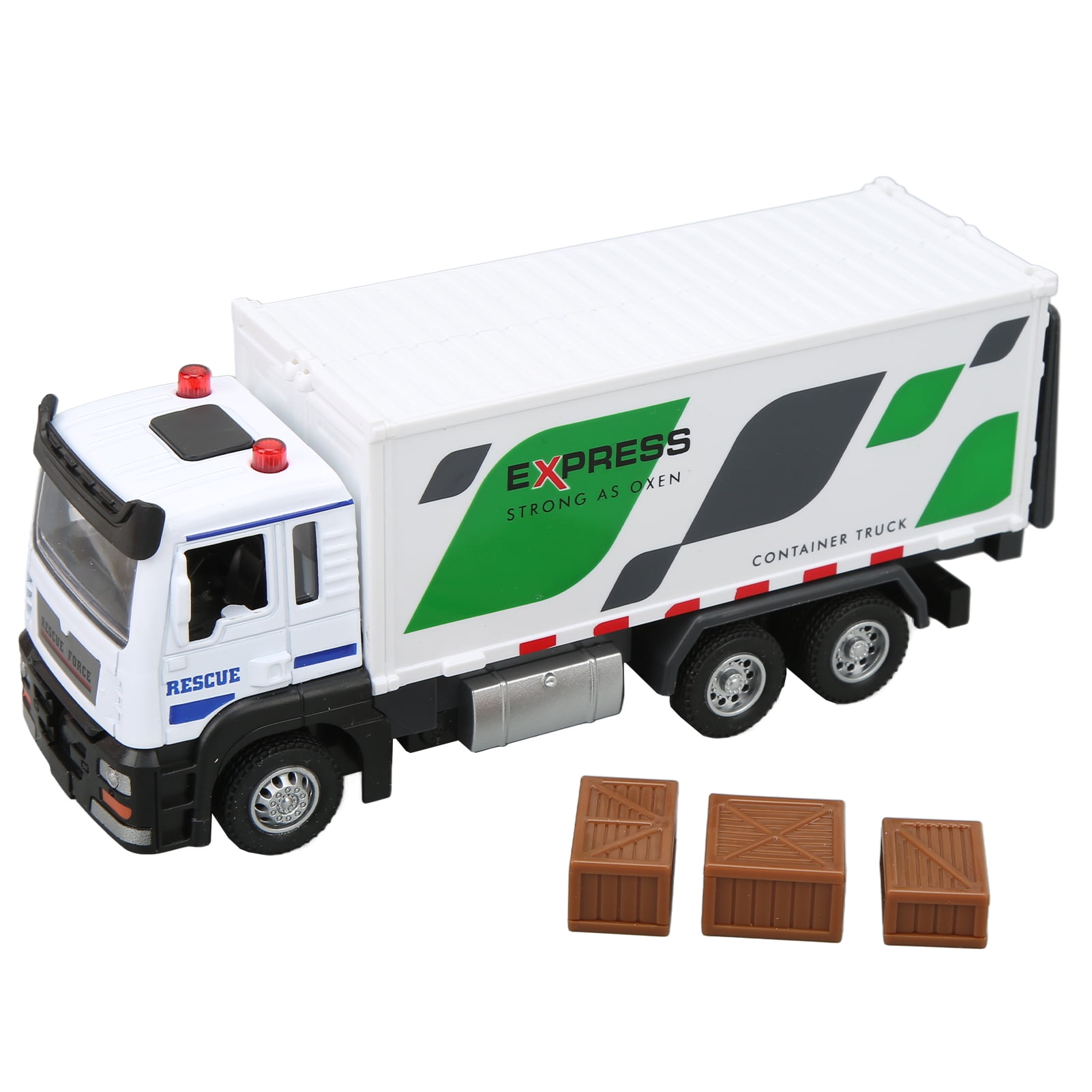 1:32 Alloy Container Truck Toy Model Simulation Sound Light Container ...