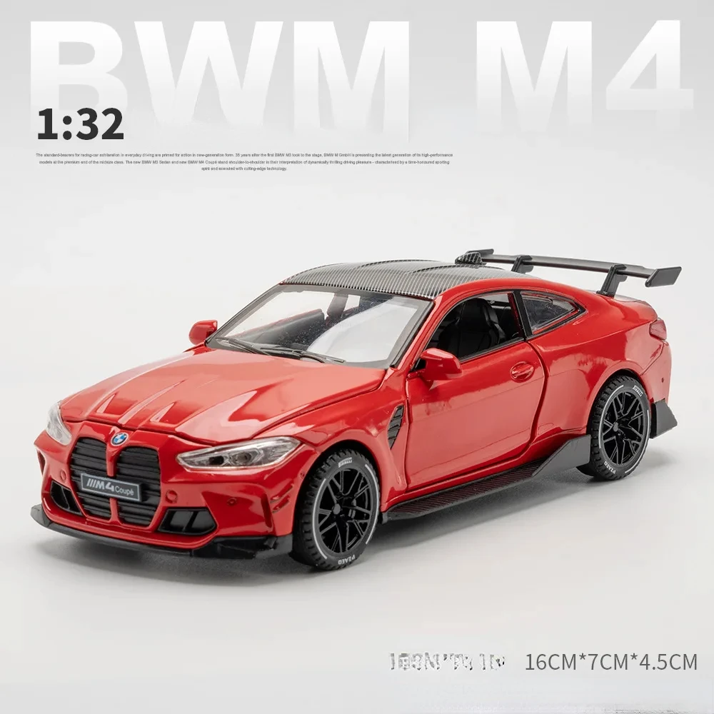 1:32 BMW M4 Supercar Alloy Car Model With Pull Back Sound Light Children Gift Collection Diecast ...