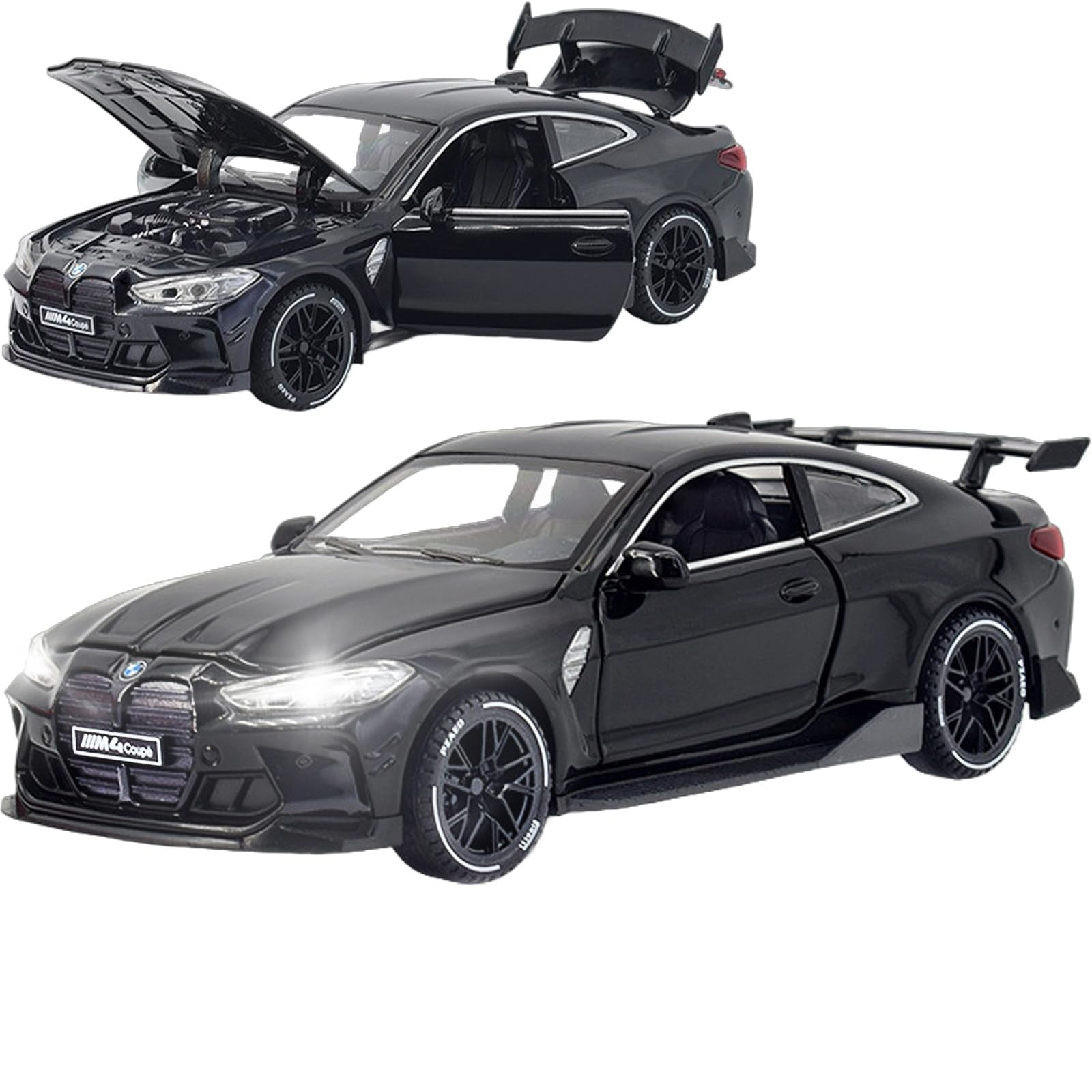 1:32 BMW M4 Toy Car - Pull Back with Light & Sound, Metal Model, Black ...