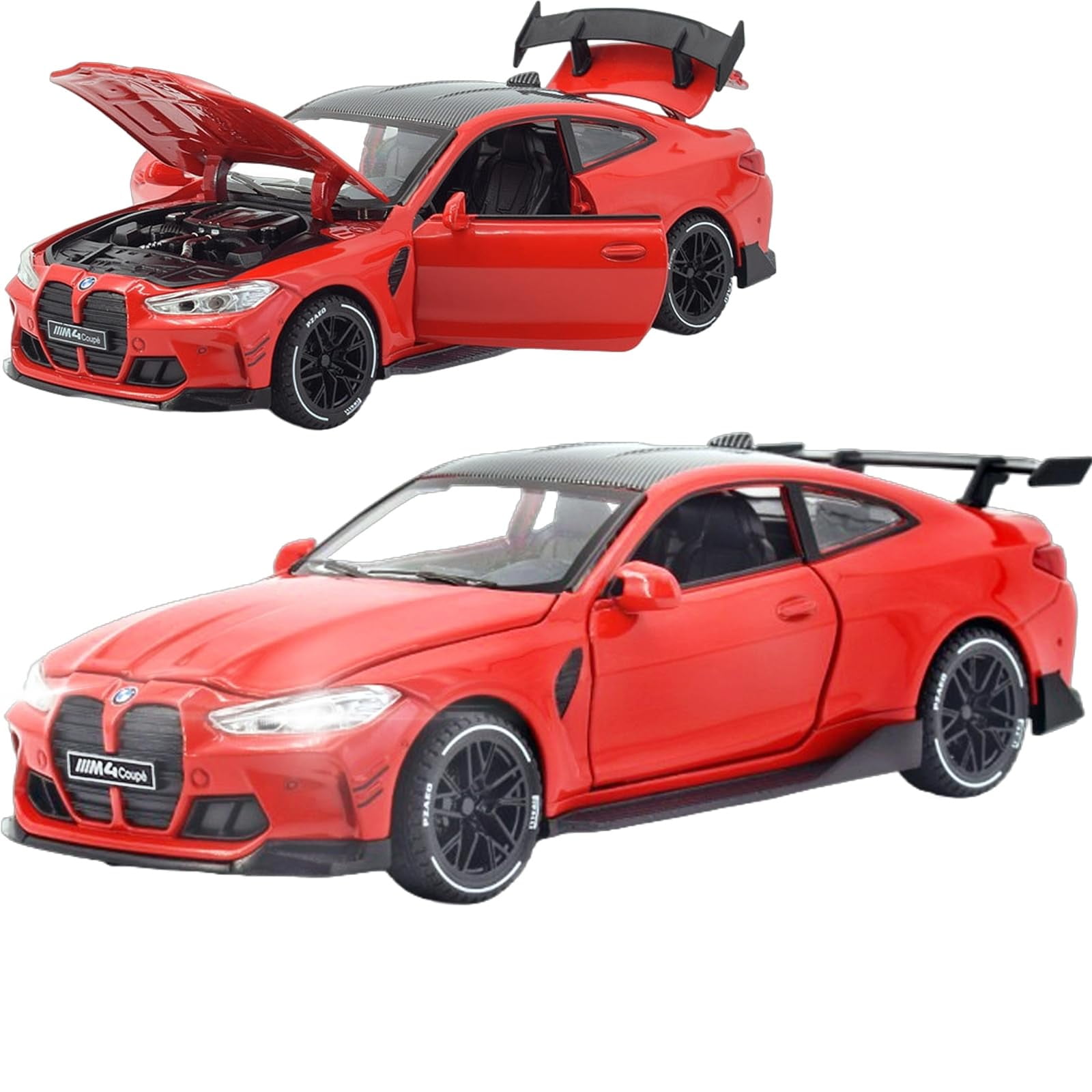 1:32 BMW M4 Toy Car - Pull Back with Light & Sound, Metal Model, Black ...