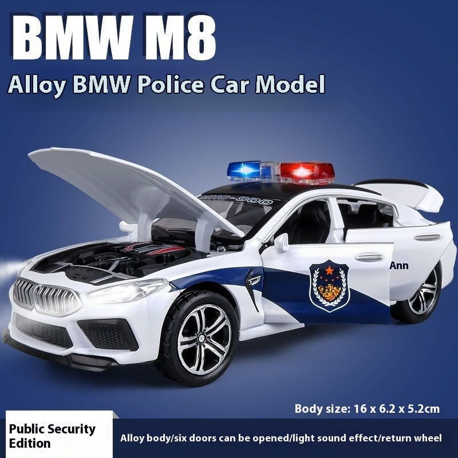 1:32 BMW M8 Alloy Car Diecast Model Sound Light Pull Back Toy Collect ...