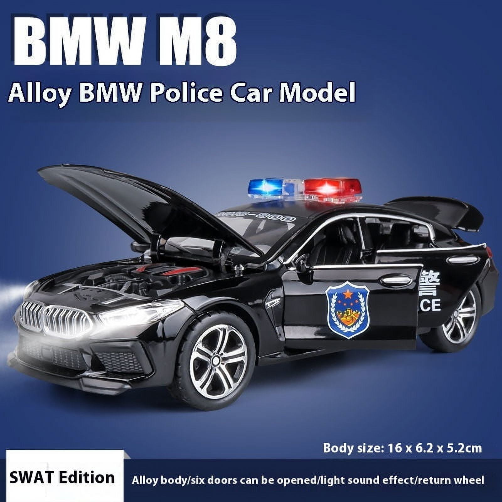 1:32 BMW M8 Alloy Car Diecast Model Sound Light Pull Back Toy Collect ...