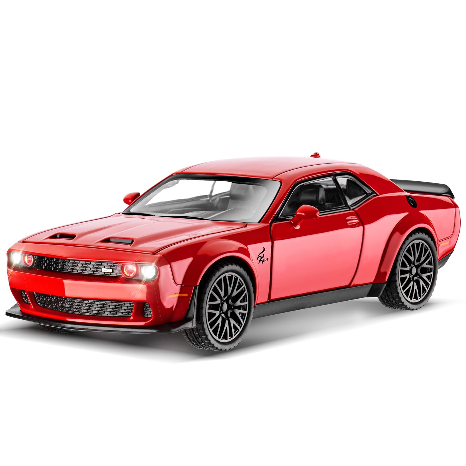 1:32 Dodge Challenger Hellcat Toy Car - Pull Back with Sound & Light ...