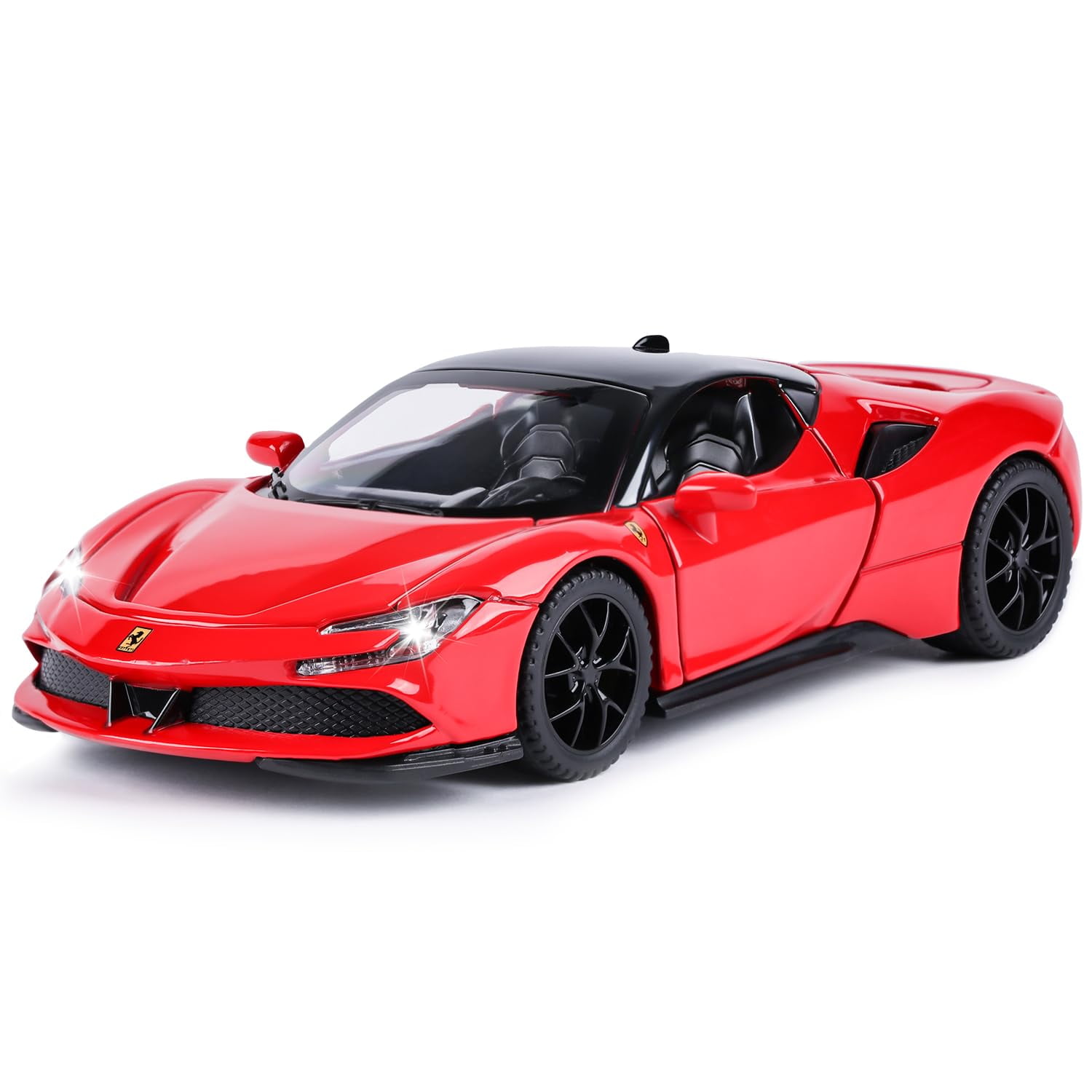 1:32 Ferrari SF90 Toy Car - Pull Back With Light & Music, Diecast, For ...