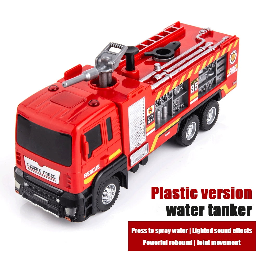 1/32 Fire Truck Model Water Spray Fire Rescue Toy Car Die-cast Light ...
