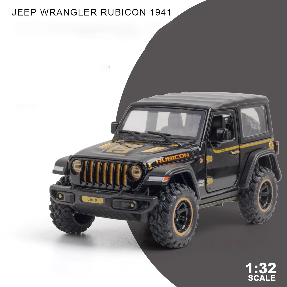 1:32 Jeeps Wrangler Rubicon Off-Road Alloy Model Car Toy Diecasts Metal Casting Sound and Light ...
