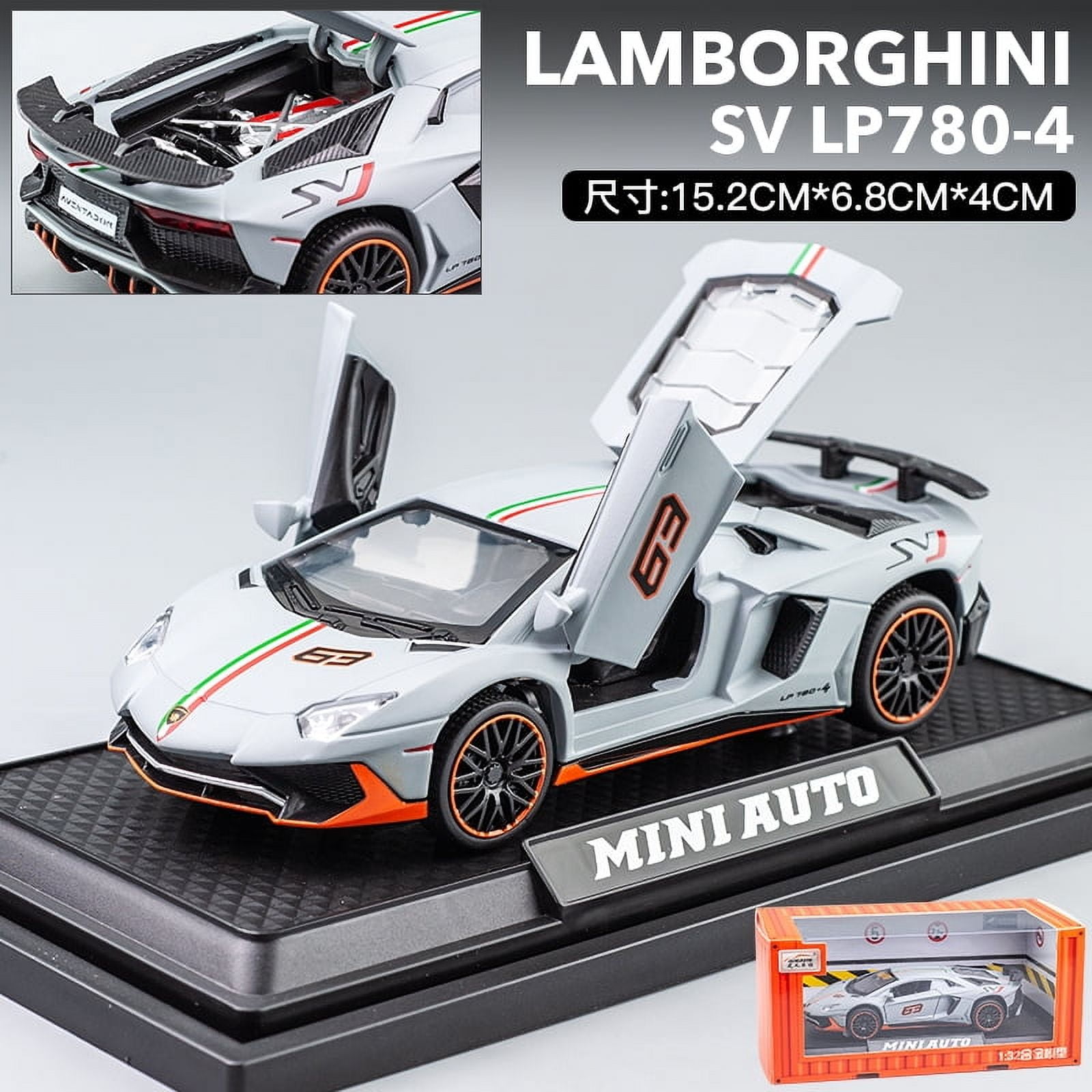 1:32 Lamborghini Aventador SVJ LP780-4 Super Sports Car Alloy Metal ...