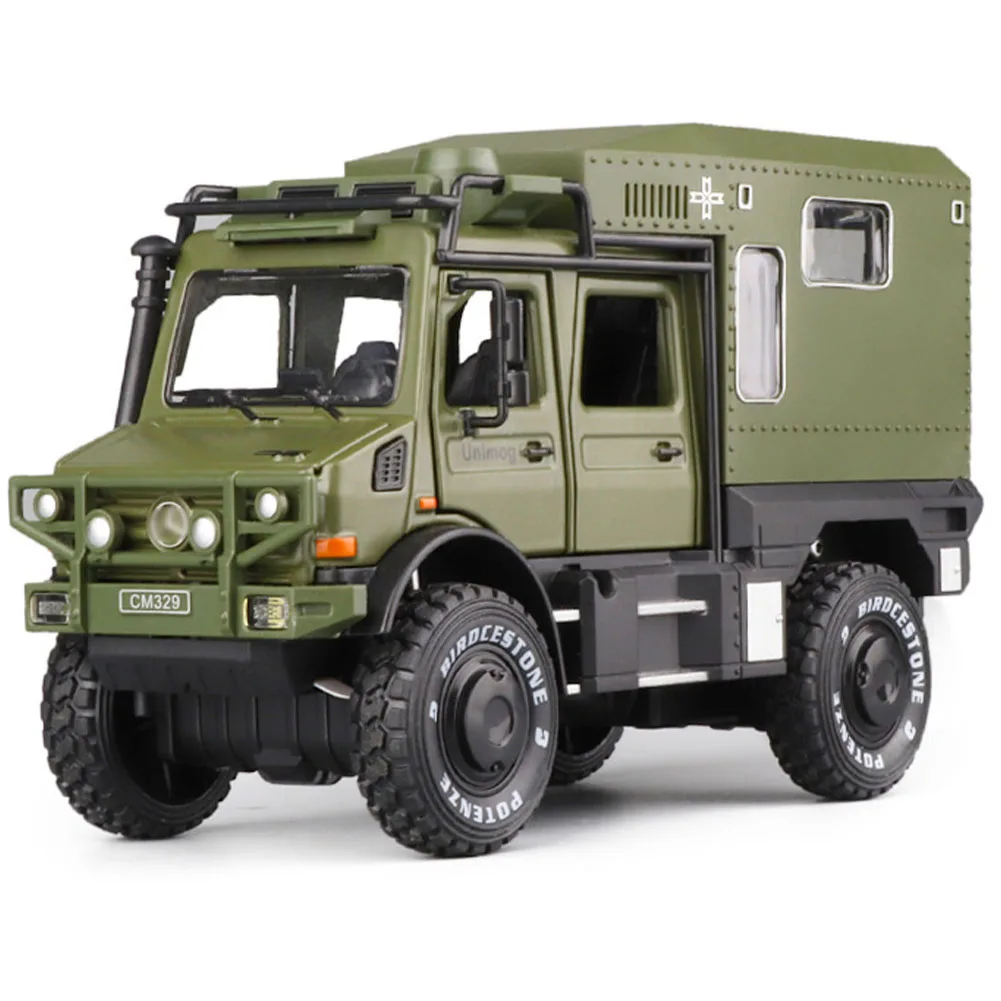 1: 32 Mercedes Benz Unimog Die Cast Metal Alloy Model Car Sound and ...
