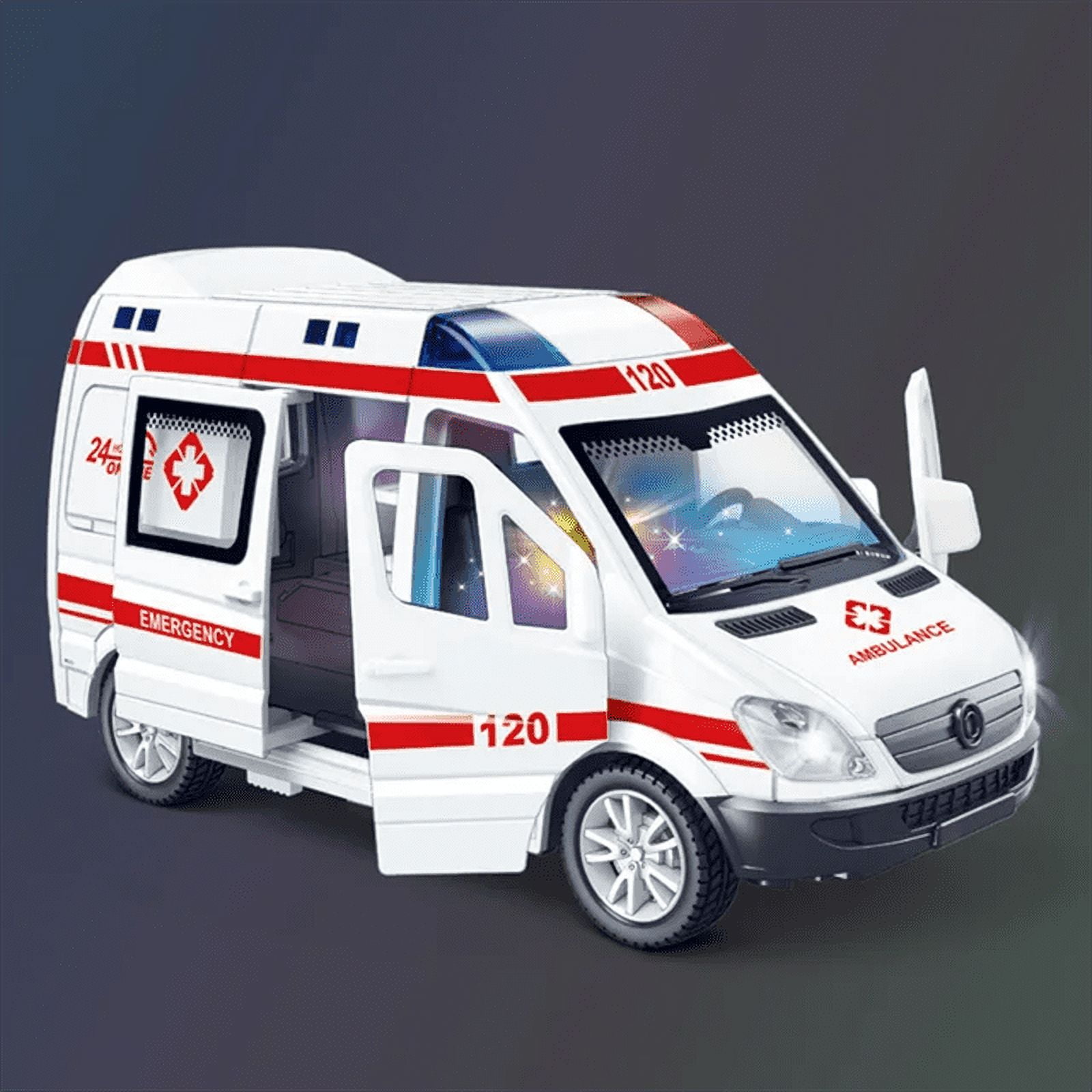 1:32 Mini Car Diecast Ambulance Fire-Truck Policecar Model Sound And ...
