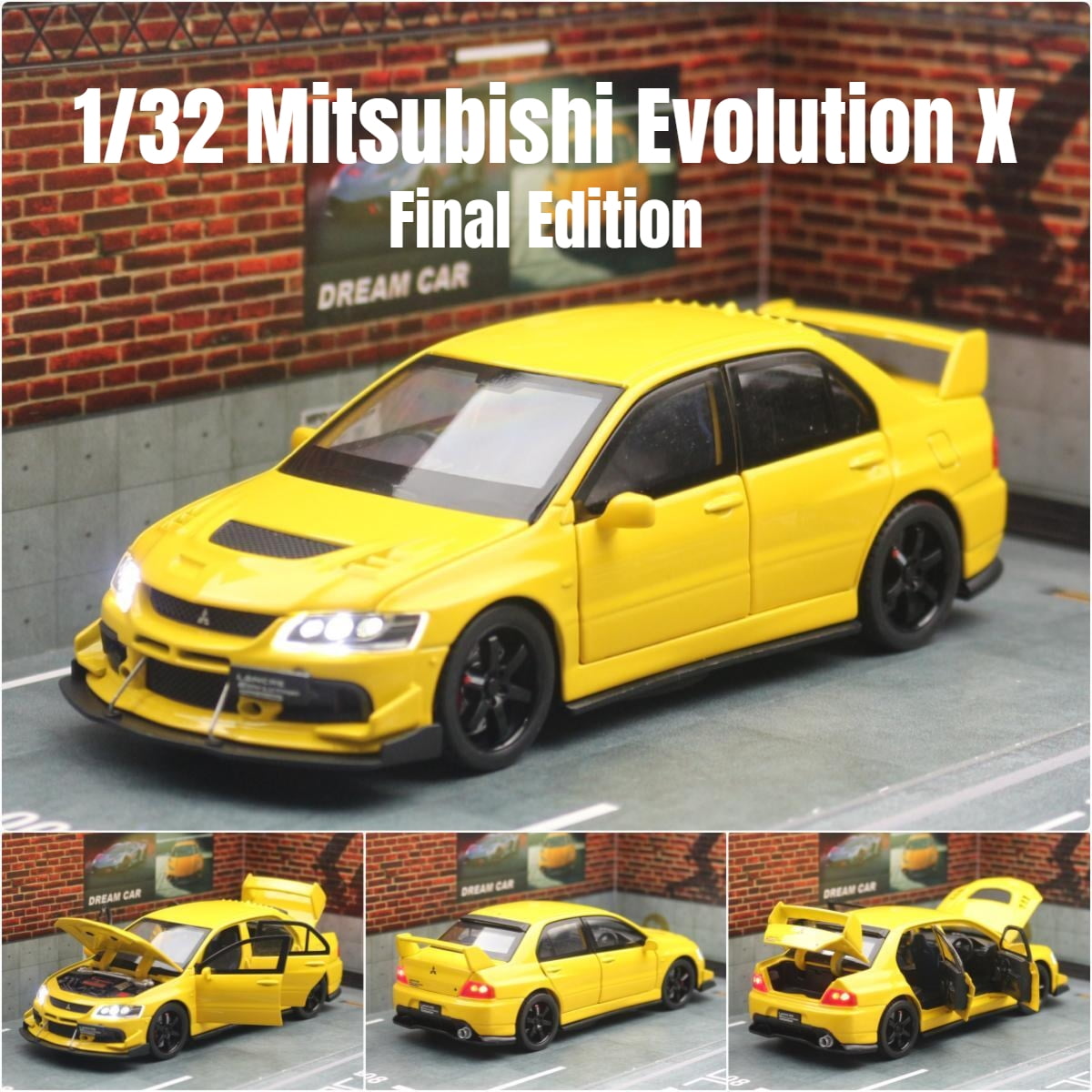 1/32 Mitsubishi Lancer EVO Final Edition JDM Racing Toy Car Model ...