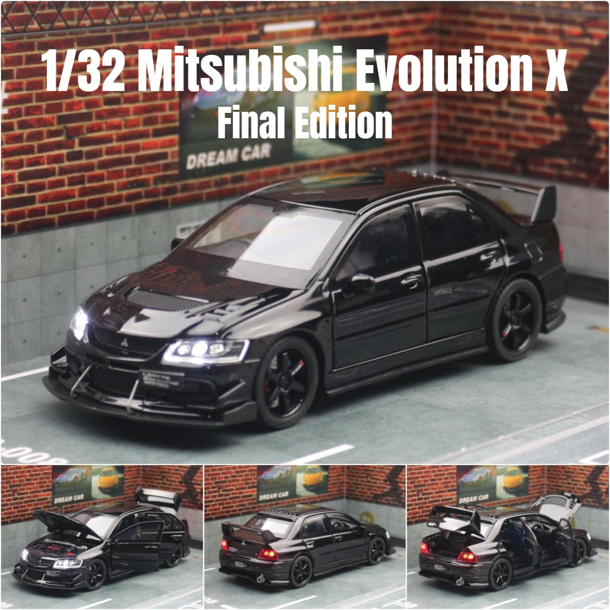 1/32 Mitsubishi Lancer EVO Final Edition JDM Racing Toy Car Model ...