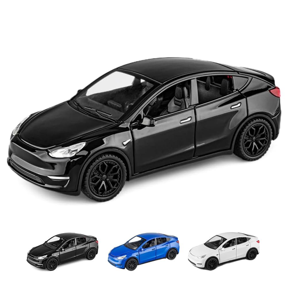 1:32 Model 3 Toy Car - Pull Back with Sound & Light, Alloy, Red, Gift ...
